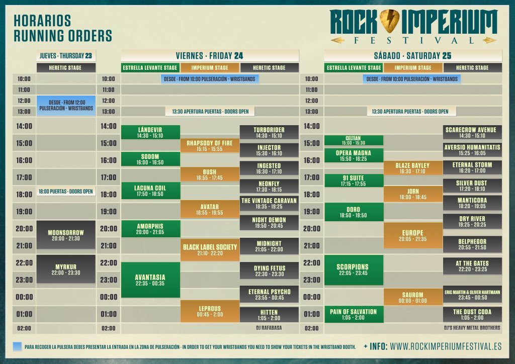 Rock Imperium Festival | Schedule | Rock Imperium Festival